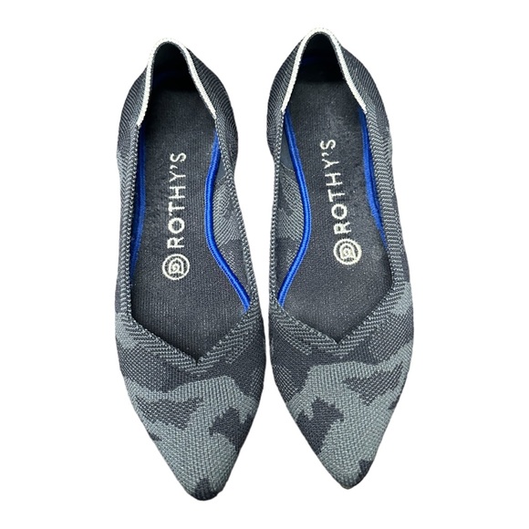 Rothy's | Shoes | Rothys Dark Camo Point Grey Black Flats | Poshmark